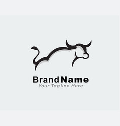 Fighting bull jump logo design inspiration Vector Image
