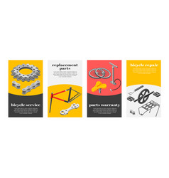 Bicycle service posters set Royalty Free Vector Image