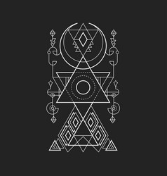 Geometry of sunlight and half moon Royalty Free Vector Image