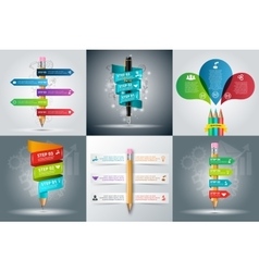 Notebook with pencil and bookmarks Royalty Free Vector Image