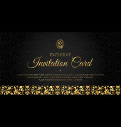 Luxury black and gold invitation card Royalty Free Vector