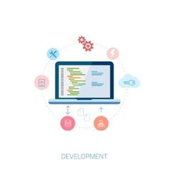 Application software developer and cloud database Vector Image