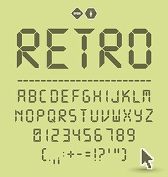 Digital numbers set number font text Royalty Free Vector