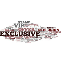 Exclusion word cloud concept Royalty Free Vector Image