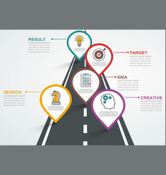 Colorful road infographic timeline with icons Vector Image