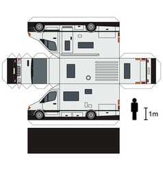 Paper model a caravan Royalty Free Vector Image