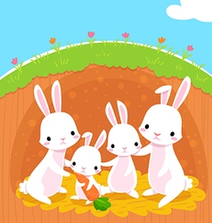 Happy rabbits family Royalty Free Vector Image