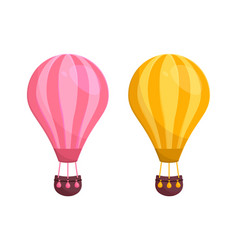 Hot air balloons colorful flying transport Vector Image