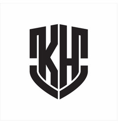 Kh logo monogram with emblem shield shape design Vector Image
