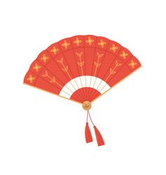 Red silk chinese fan Royalty Free Vector Image
