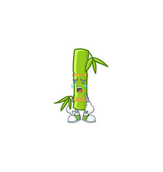Crying tree stump mascot cartoon Royalty Free Vector Image