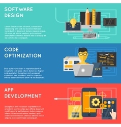 Program Development Banner Set Royalty Free Vector Image