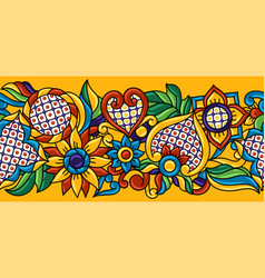 Seamless colorful aztec pattern with birds flower Vector Image