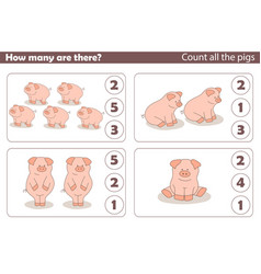 Handwriting practices with pigs children Vector Image