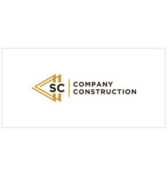 Construction business logo with the initials Vector Image