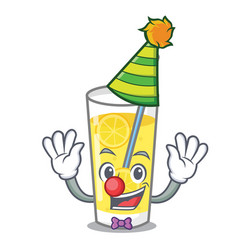 Clown lemonade mascot cartoon style Royalty Free Vector