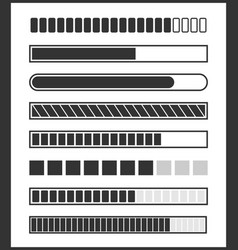 Loading bar icons load progress indicator Vector Image