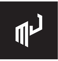 Mj logo monogram with shield shape isolated blue Vector Image