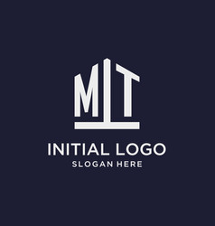Letter mt logo with rhombus square design style Vector Image