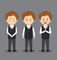French character with various expression Vector Image