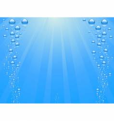 Water bubbles border over blue Royalty Free Vector Image