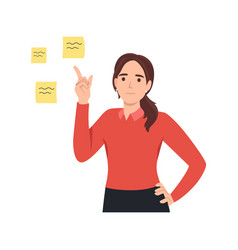Elegant business woman pointing away Royalty Free Vector