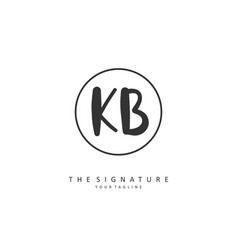K b kb initial letter handwriting and signature Vector Image