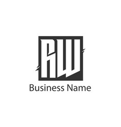 Initial letter rw logo template design Royalty Free Vector
