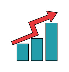 Isolated workflow bars with increase arrow Vector Image
