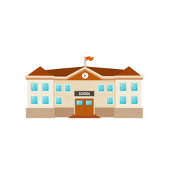 Animated school building with a surprised Vector Image