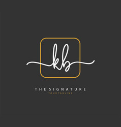K b kb initial letter handwriting and signature Vector Image