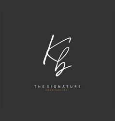 K b kb initial letter handwriting and signature Vector Image