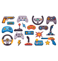 Video game stickers vintage gamer assets Vector Image