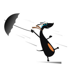 Windy day and a dog Royalty Free Vector Image - VectorStock