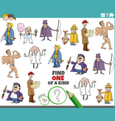 One a kind task for children with cartoon men Vector Image