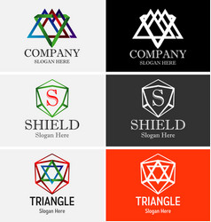 Royal heraldic crest design logos icon Royalty Free Vector