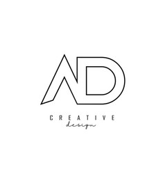 Handwritten letters ad a d logo with rounded Vector Image