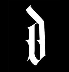 Letter d in the gothic style alphabet Royalty Free Vector
