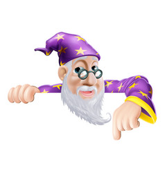 Thumbs up wizard with wand Royalty Free Vector Image