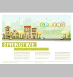Hello spring cityscape background 8 Royalty Free Vector
