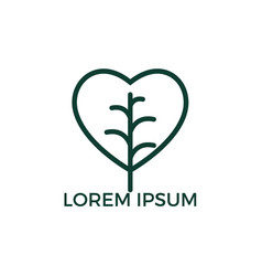 Tree heart logo design Royalty Free Vector Image