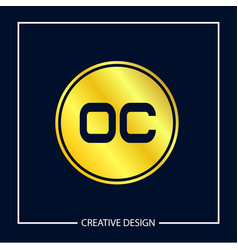 Initial letter oc logo template design Royalty Free Vector