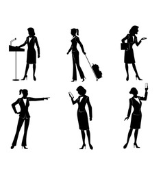 Six businesswoman silhouettes Royalty Free Vector Image