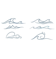 Simple waves set Royalty Free Vector Image - VectorStock