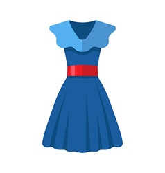 Woman wearing blue skirt Royalty Free Vector Image
