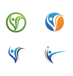 Fun people healthy life logo template icon Vector Image