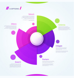 Circle chart template with 6 options Royalty Free Vector