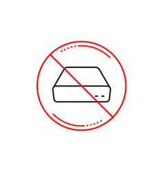 Mini pc line icon small computer device sign Vector Image