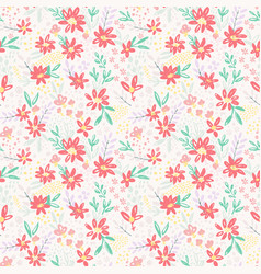 Cute flowers seamless pattern Royalty Free Vector Image