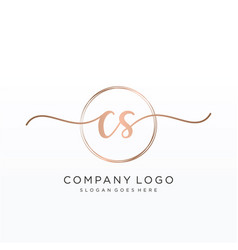Cs initial handwriting logo with circle template Vector Image